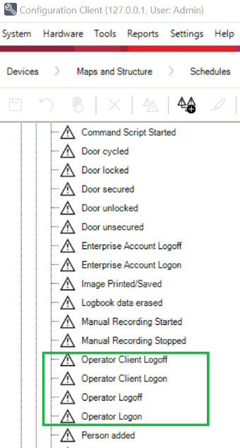 What is the difference between ‘Operator Logon or off’ & ‘Operator ...