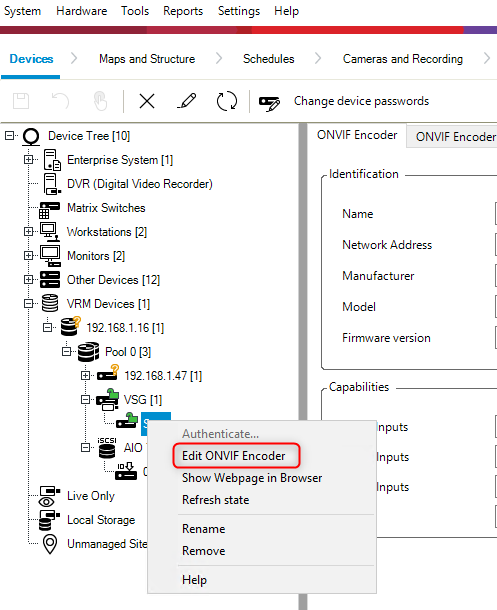 My 3rd party camera (SONY) added in VSG is not displayed in the Device ...