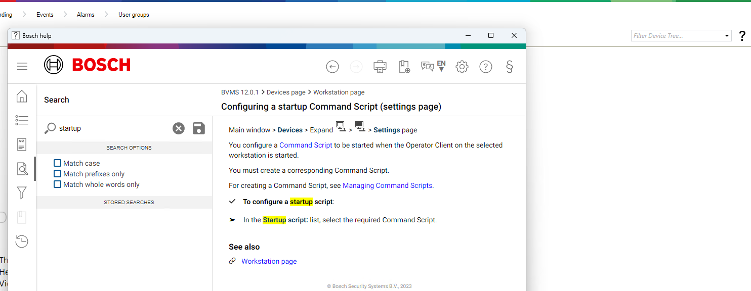 How is the example script to set Operator Client in full screen mode ...