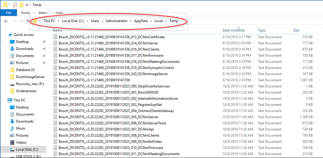 How to extract DICENTIS installation log files?