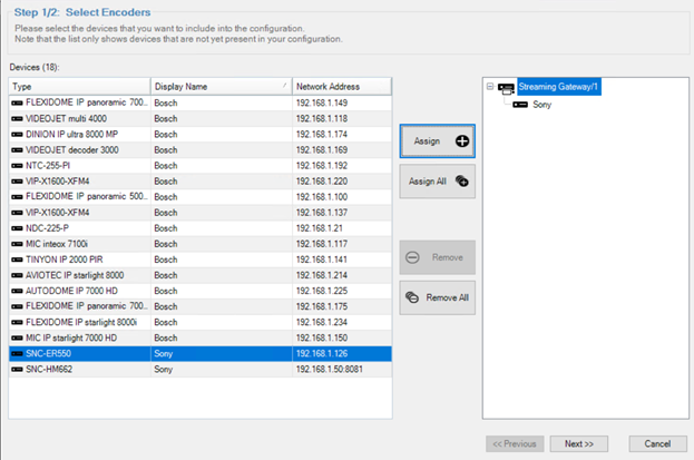 How to add an ONVIF camera to BVMS through VSG?