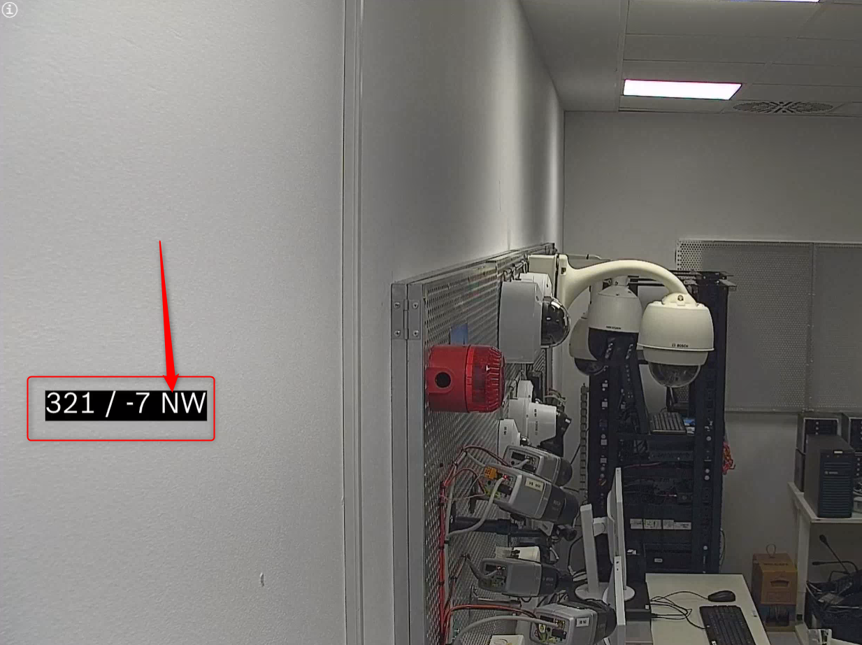 How to disable compass character on the PTZ camera screen (OSD)?