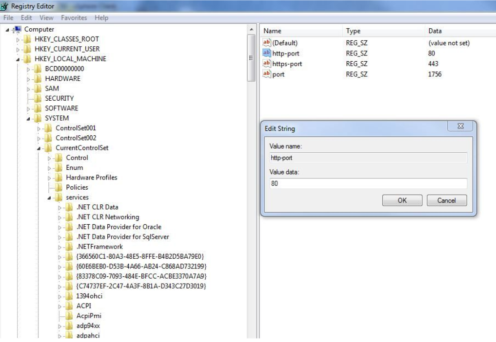 How to change the TCP port used by the VRM Monitor?