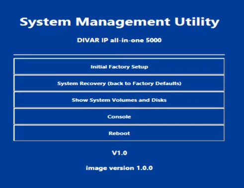 How to perform a factory reset for DIVAR IP 5000 ALL-IN-ONE machine?
