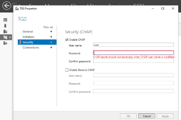 How to set the Global CHAP password for an existing fully operational ...