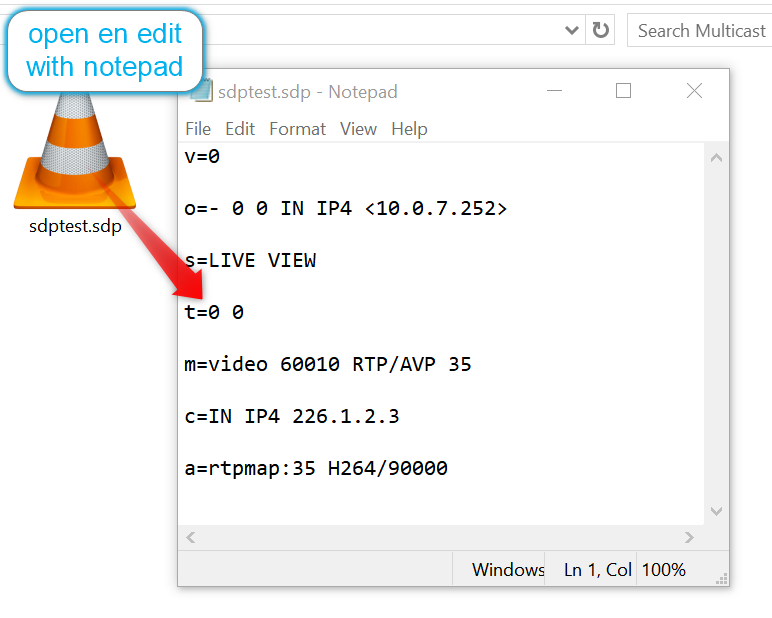 How to setup RTSP-Multicast by use of SDP file?