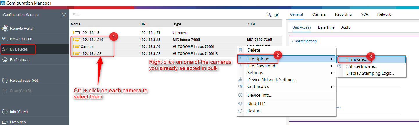 How to upgrade the firmware for multiple cameras (bulk) at the same ...