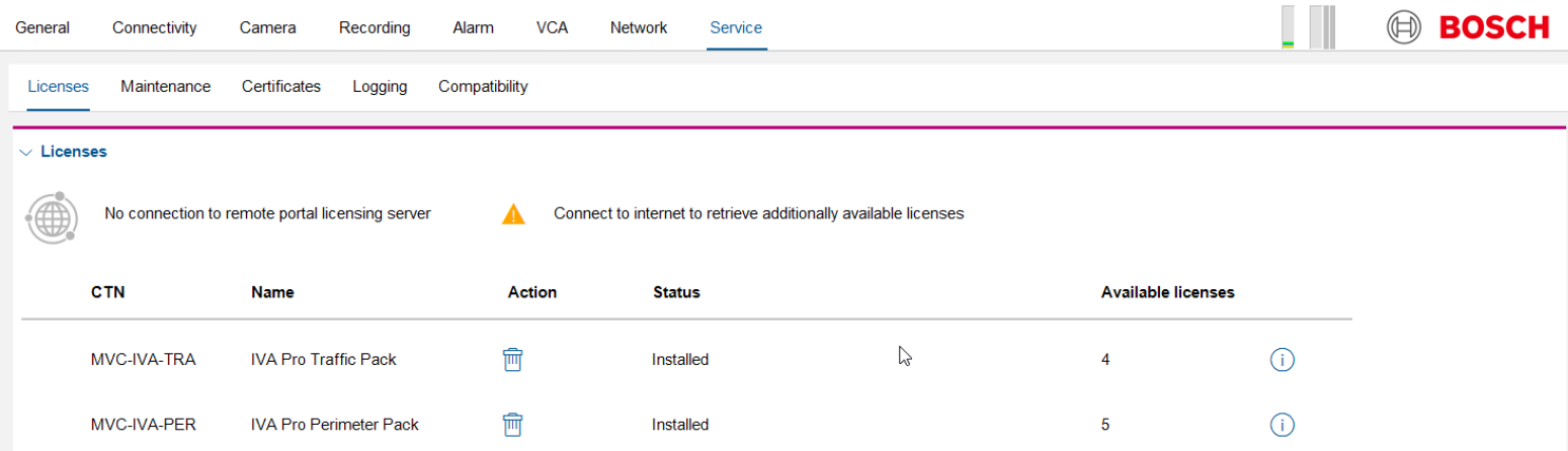How to license a Bosch camera with IVA Pro: FW 9.40 (CPP14)/ FW 8.47 ...
