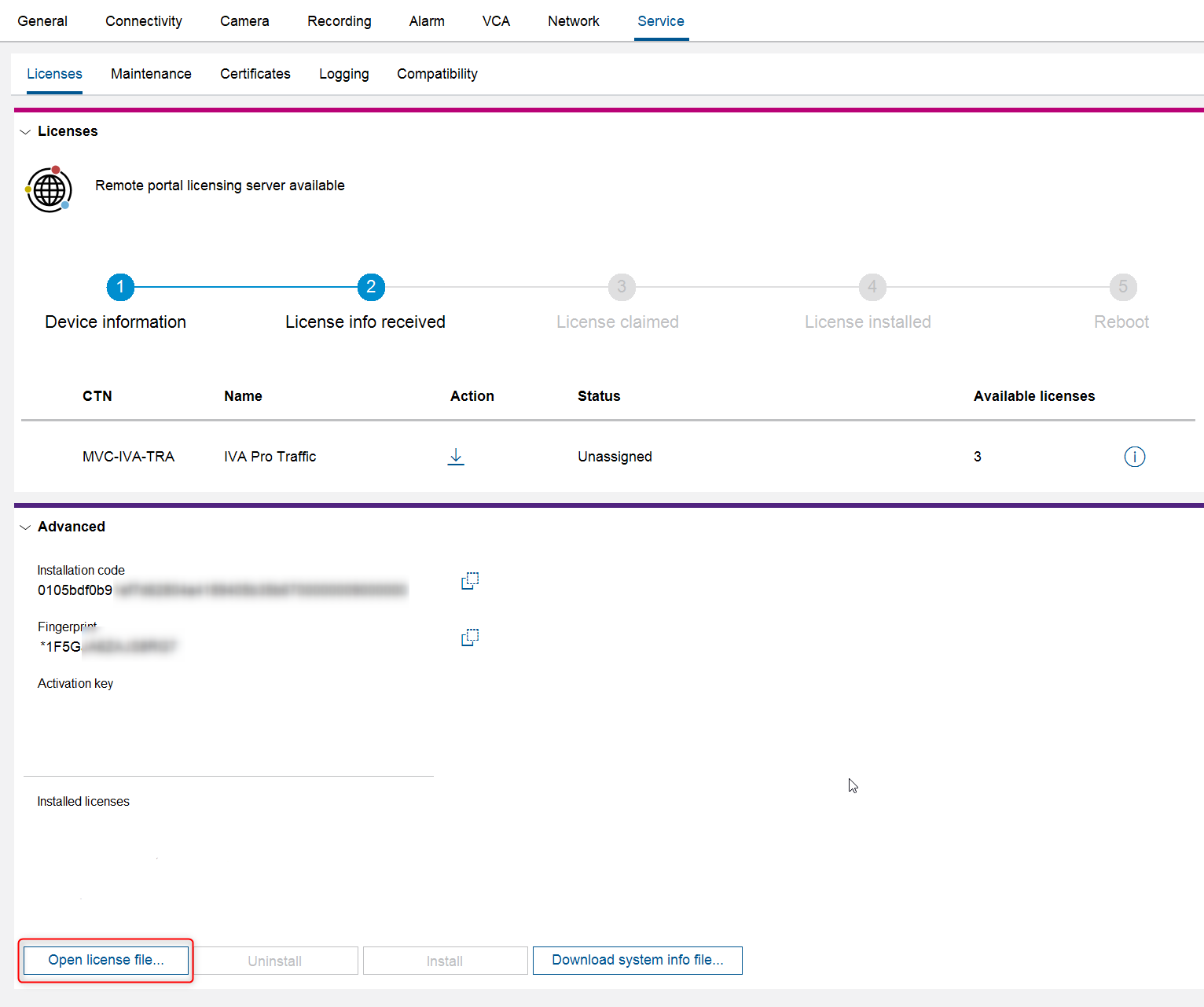 How to license a Bosch camera with IVA Pro: FW 9.40 (CPP14)/ FW 8.47 ...