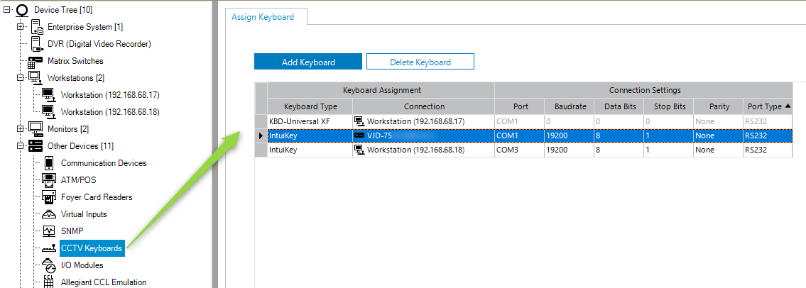 How to connect a Intuikey KBD to a Decoder in BVMS?